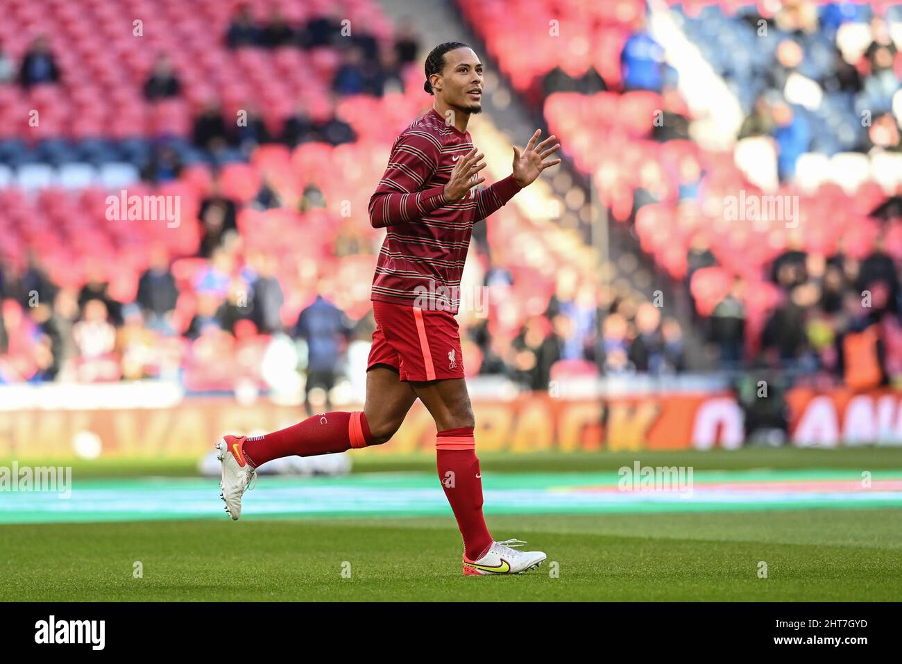 Virgil van Dijk #4 of Liverpool during the pre-game warmup Stock Photo ...
