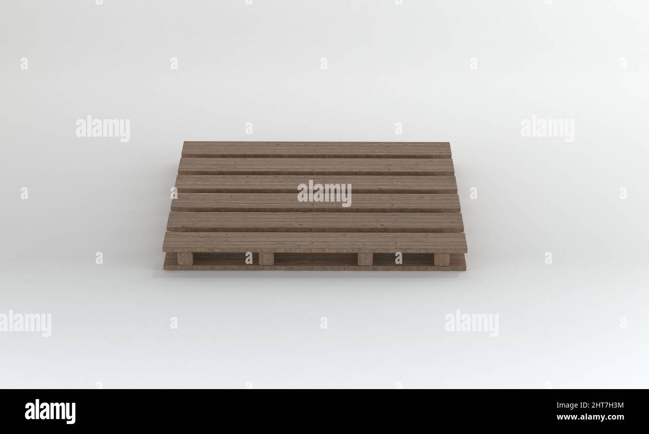 3d rendering of a pallet on a white background Stock Photo - Alamy