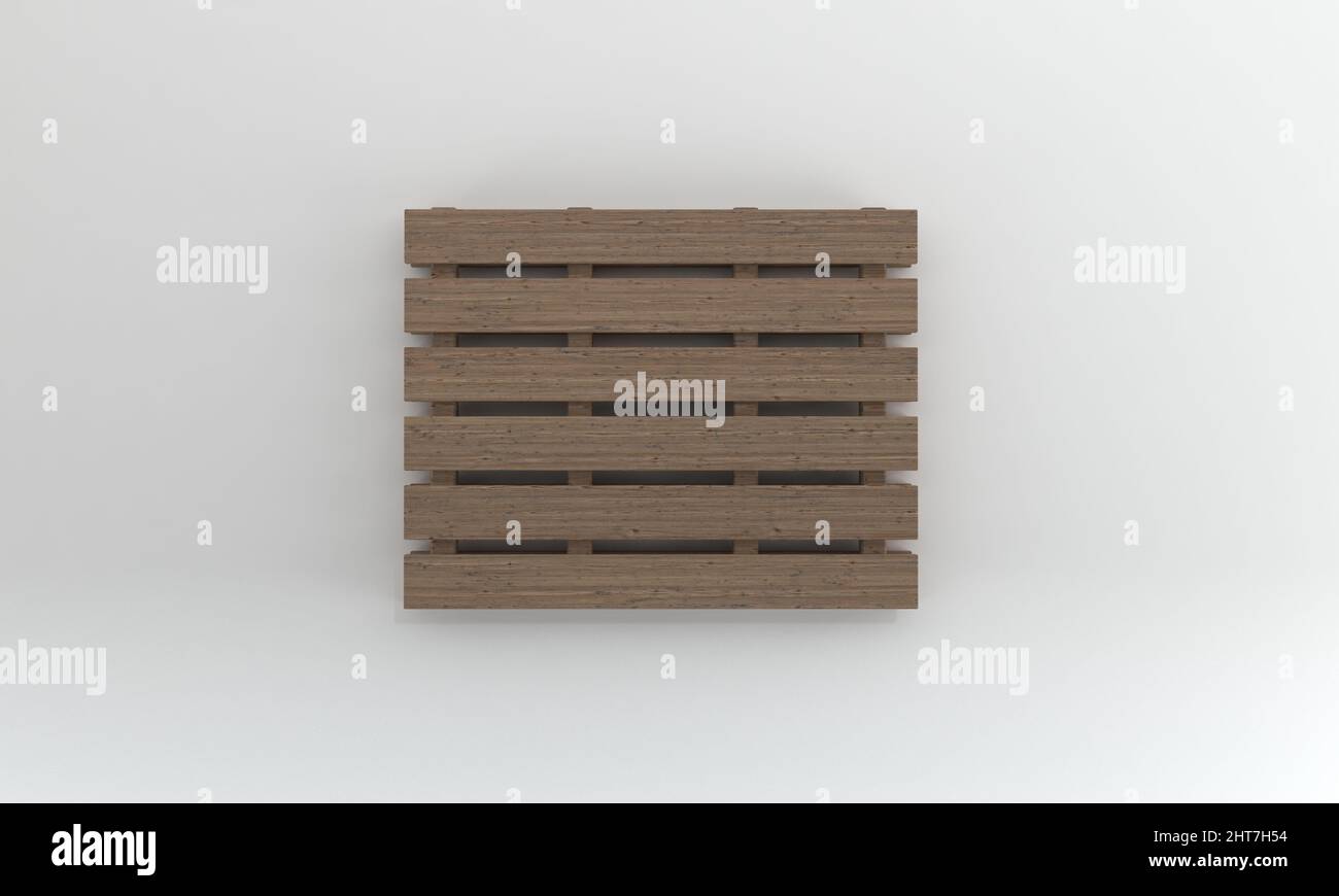 3d rendering of a pallet on a white background Stock Photo - Alamy