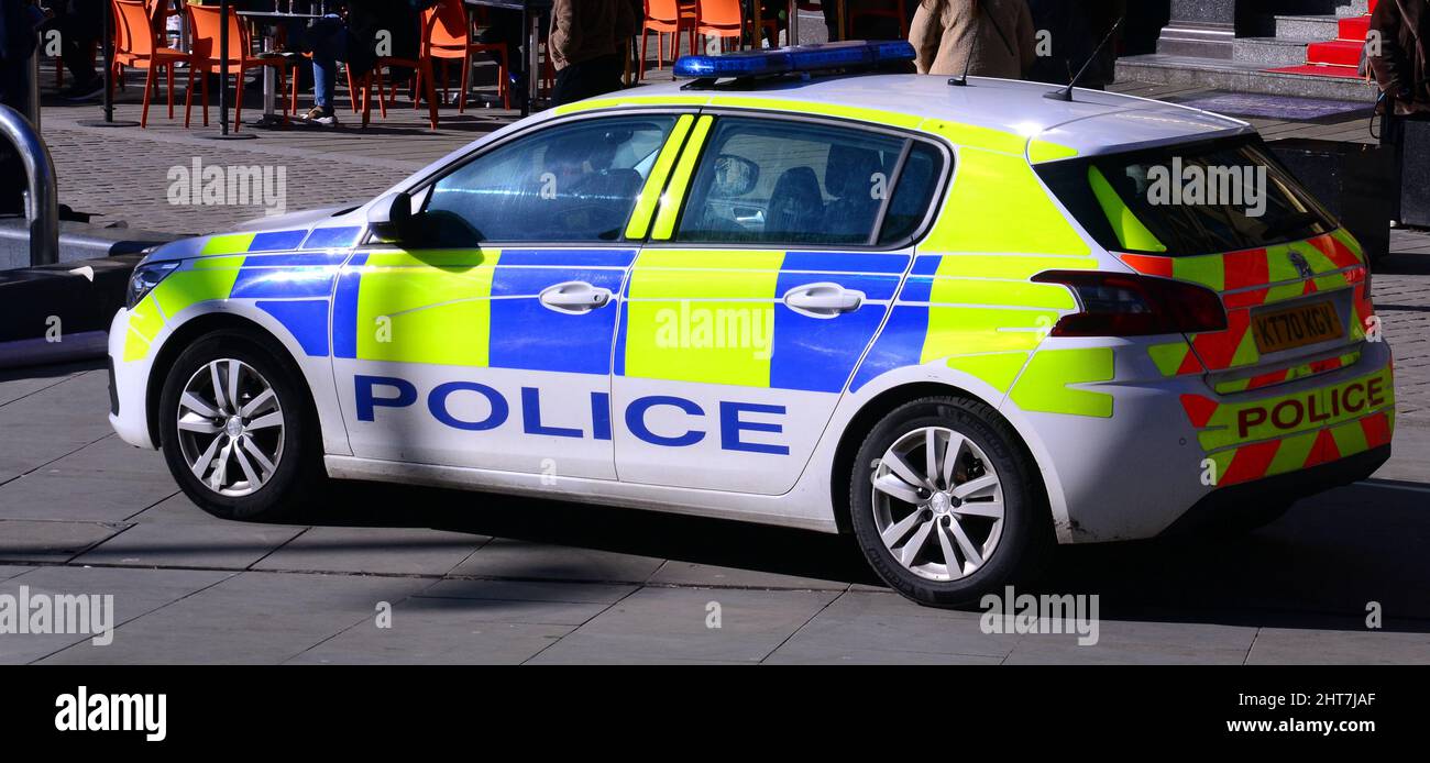 Greater Manchester Police car or vehicle parked in central Manchester ...