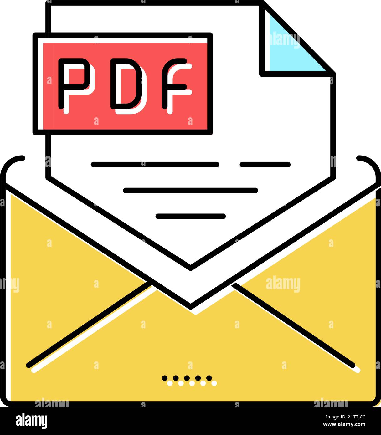 sending pdf file color icon vector illustration Stock Vector Image ...