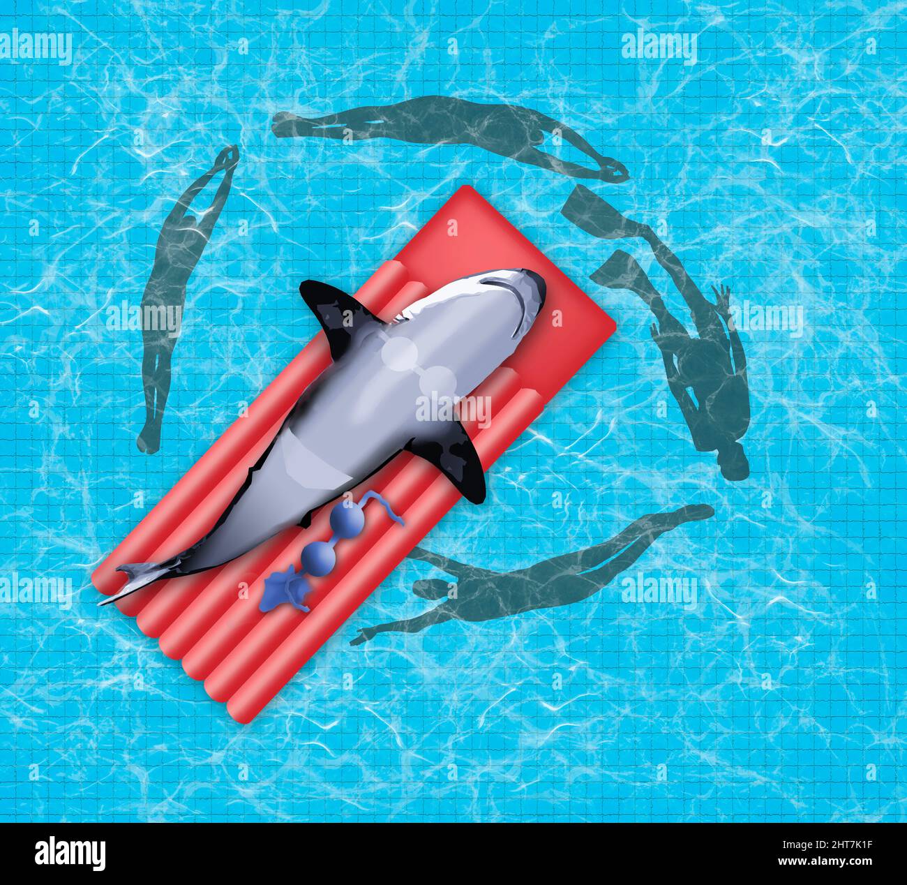 Shark food chain cartoon hi-res stock photography and images - Alamy