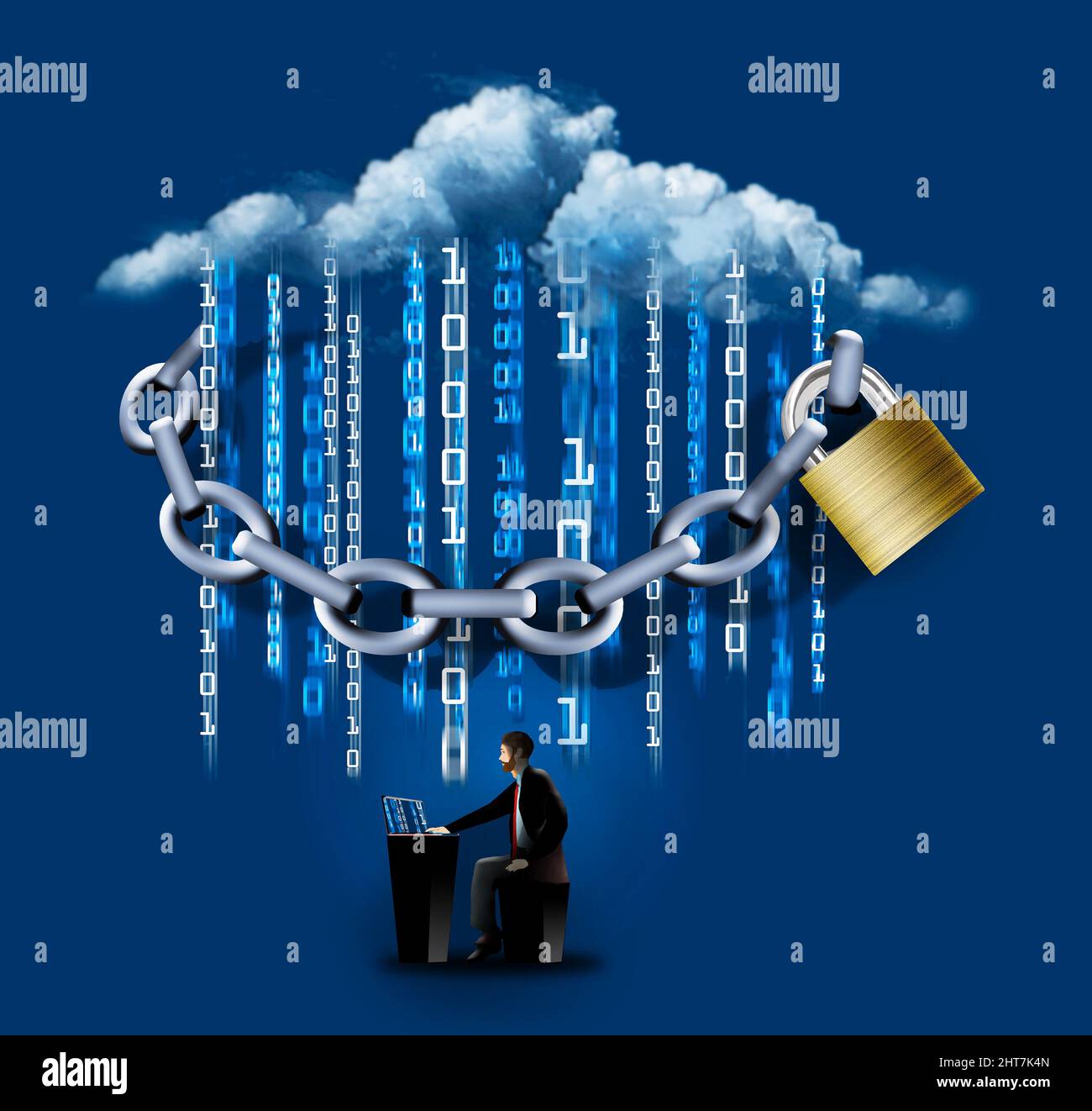 Man chained to desk hi-res stock photography and images - Alamy