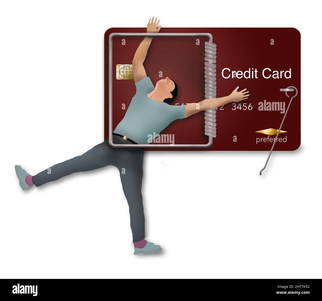 A man is caught in a credit card that also looks like a mousetrap in a ...