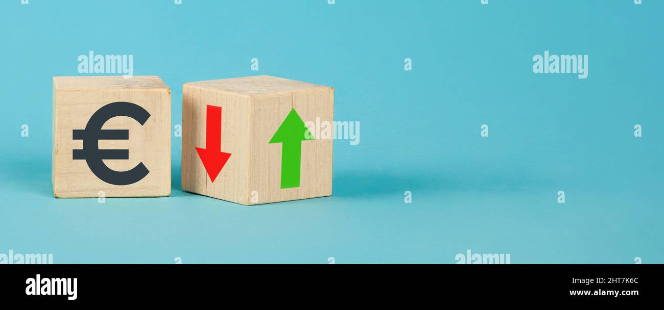 Exchange rate wooden cubes. Currency selection concept on wooden Stock ...