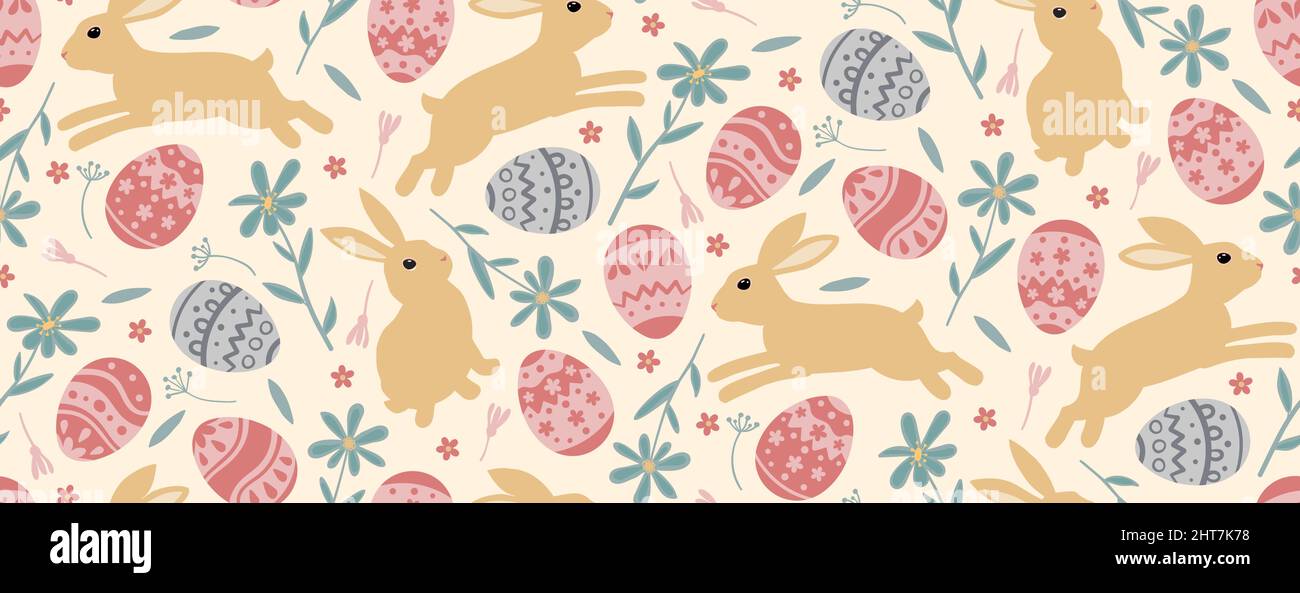 Bunny and Easter Egg pattern. Vector illustration Stock Vector Image ...