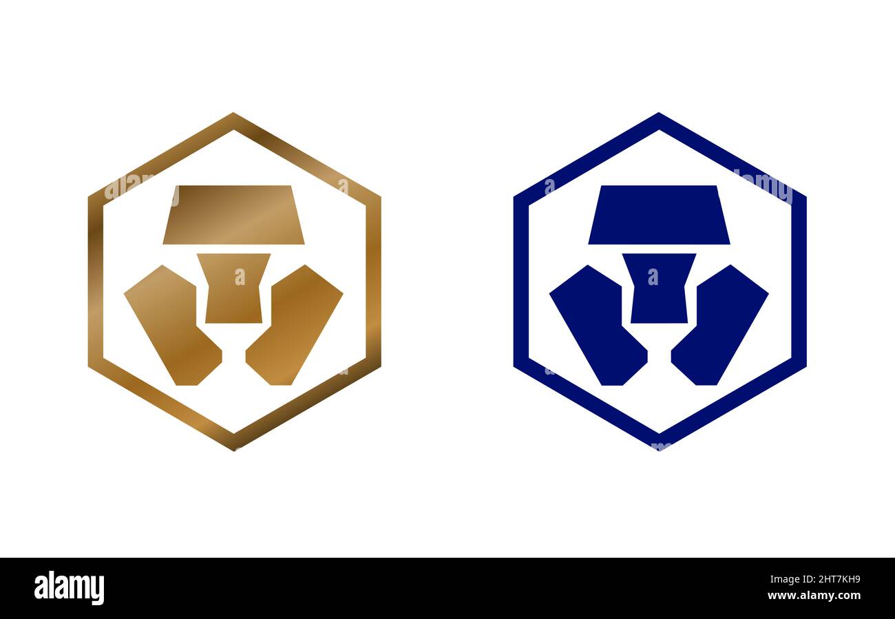 Crypto.com CRO cryptocurrency symbol on white background isolated logo ...