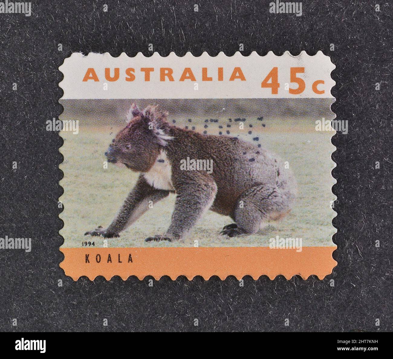 Cancelled postage stamp printed by Australia, that shows Koala, circa ...