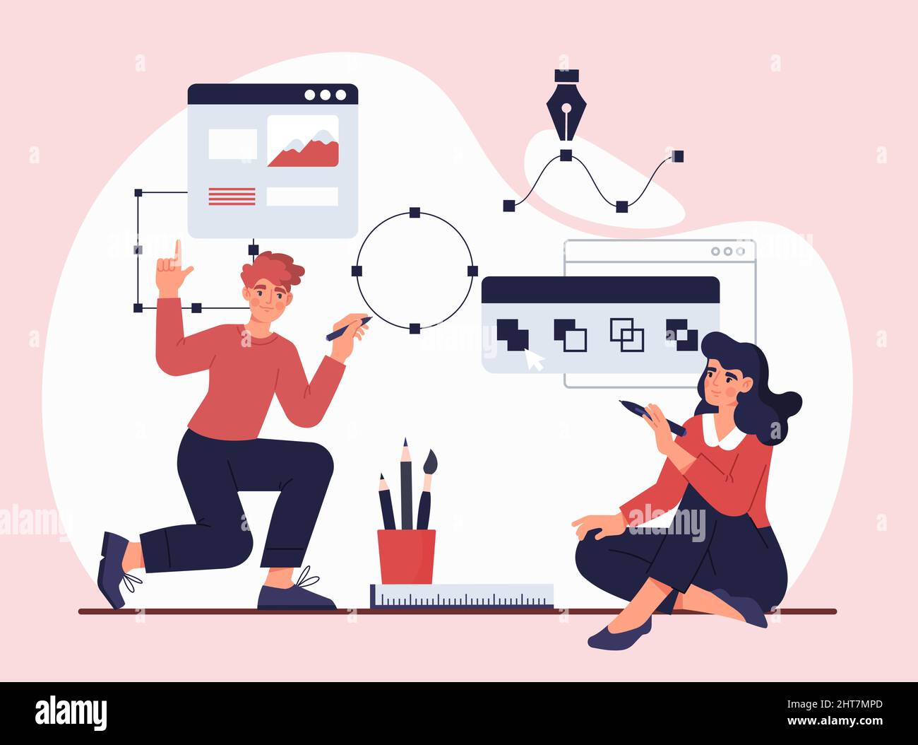 Designers working in office Stock Vector Image & Art - Alamy