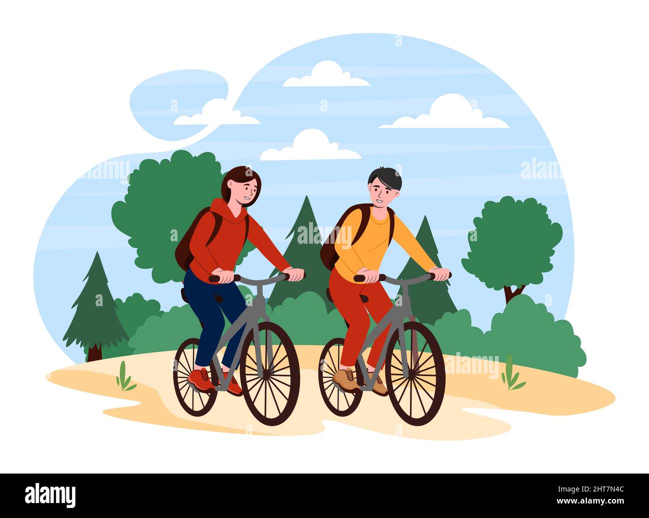 Couple riding bicycles Stock Vector Image & Art - Alamy