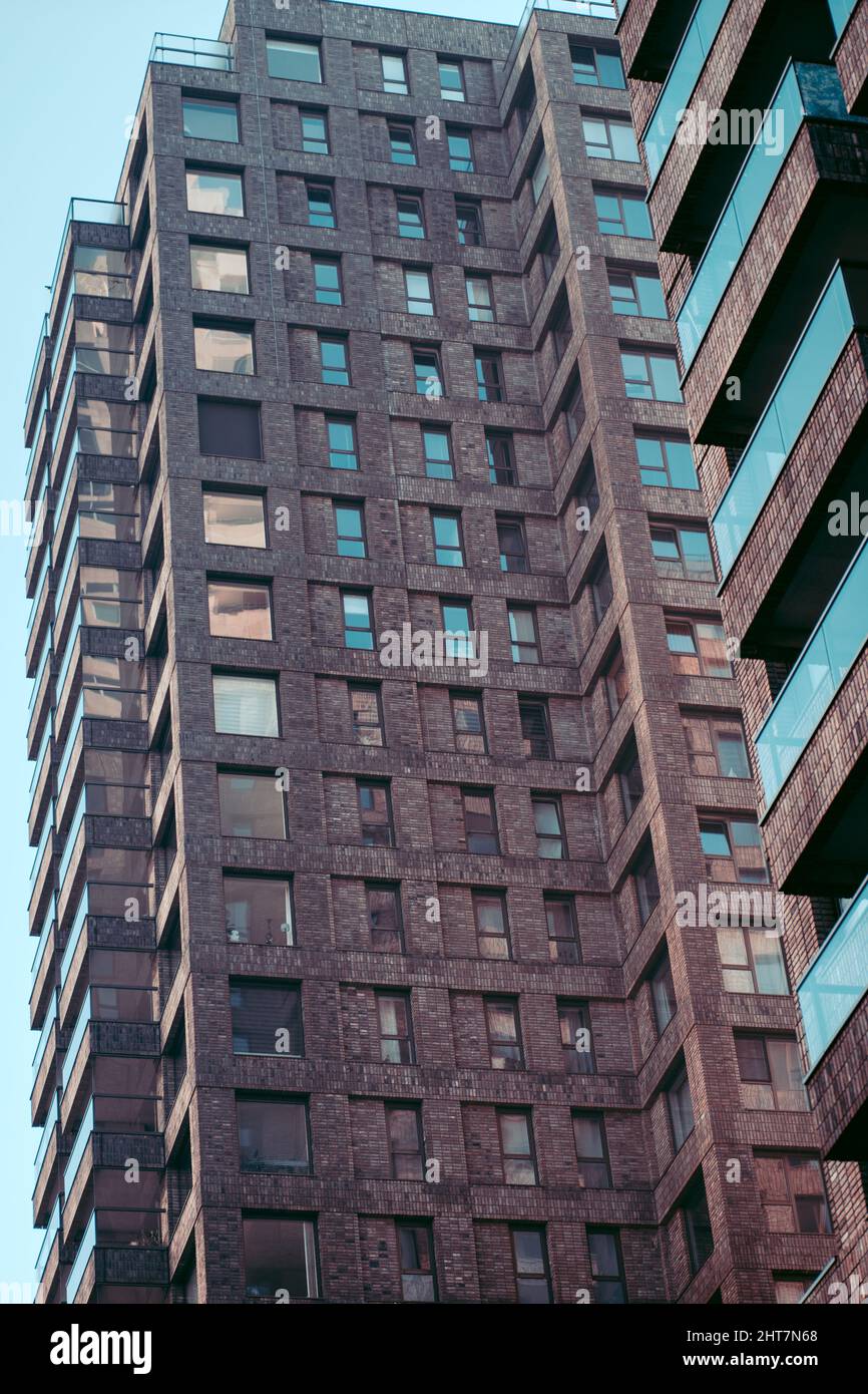 Vertical shot of a tall brick building in Rotterdam Stock Photo - Alamy