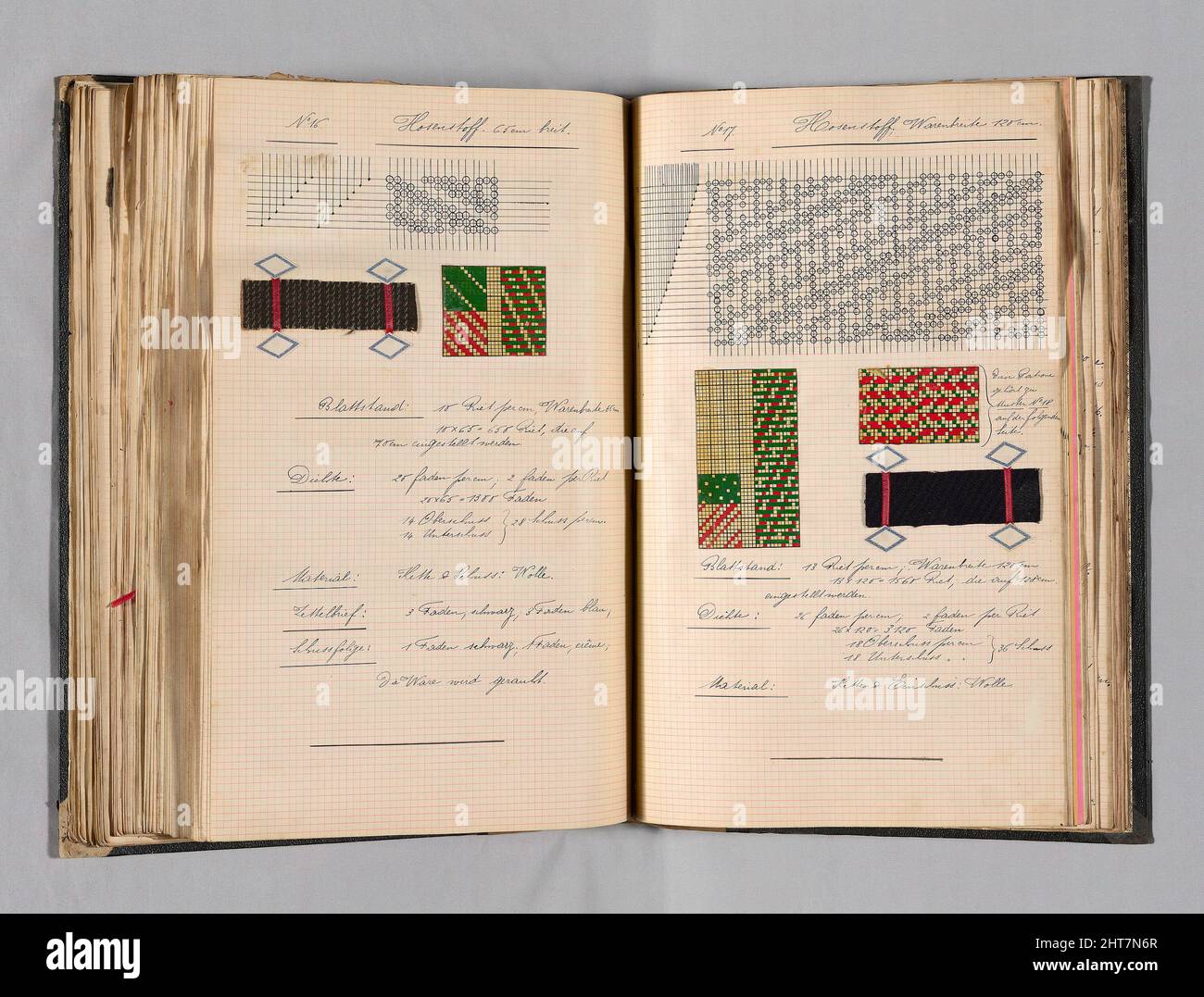 Student Notebook Containing Notes, Diagrams and Swatches, Germany, c ...
