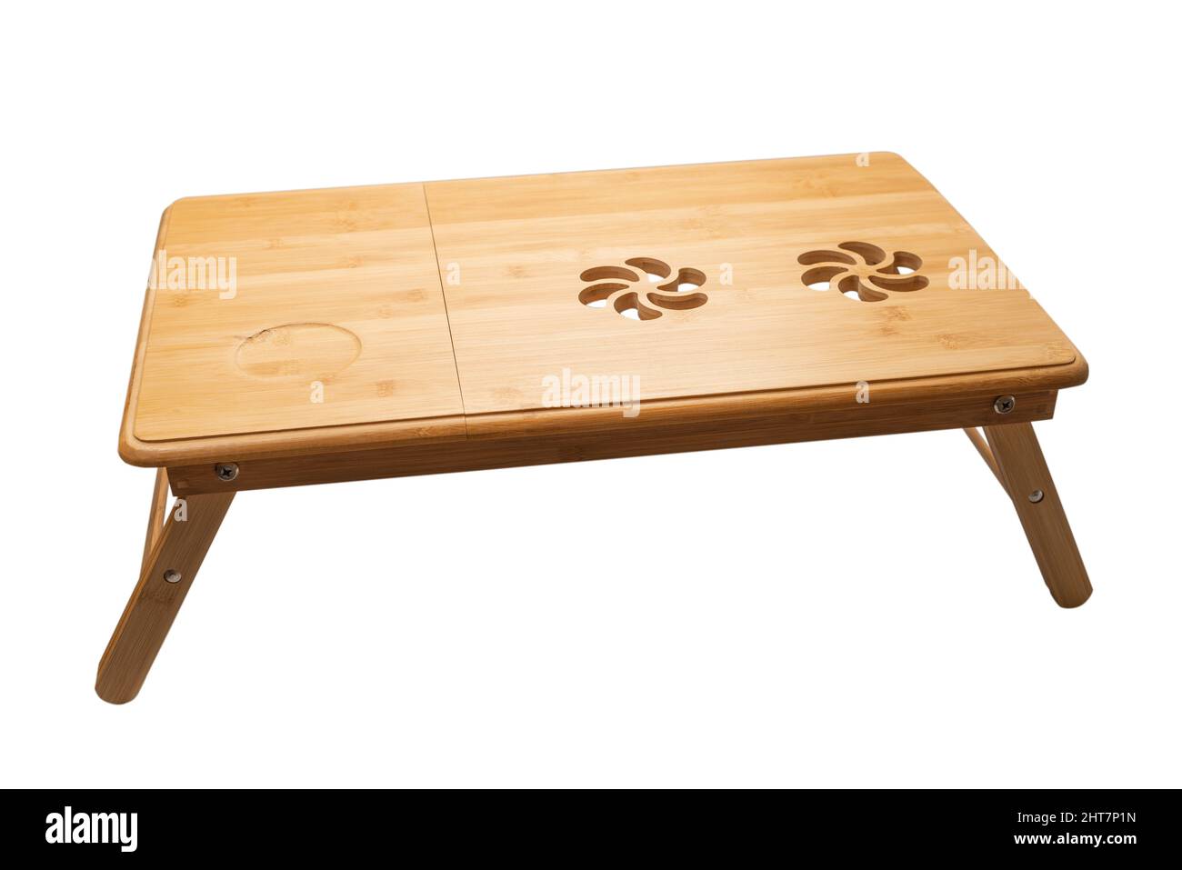 Wooden table isolated on a white background. Top view Stock Photo - Alamy