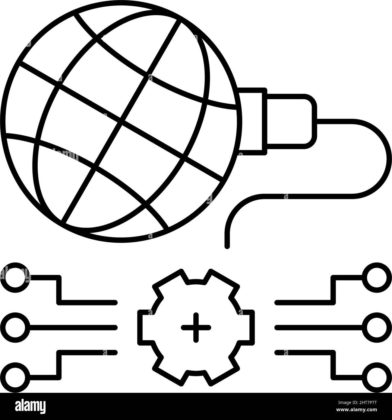 global electric energy saving line icon vector illustration Stock ...