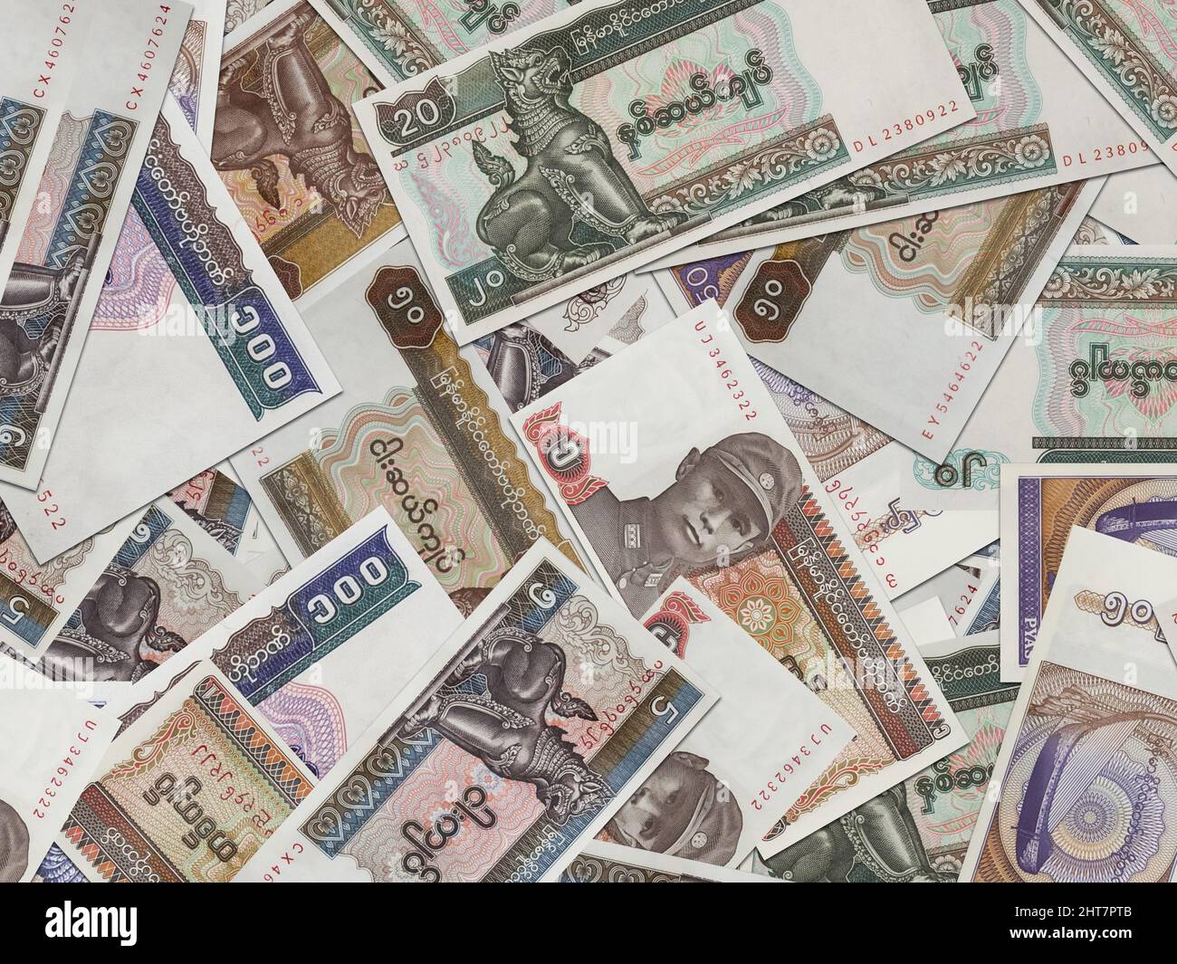 Top view of Myanmar kyat banknotes Stock Photo - Alamy