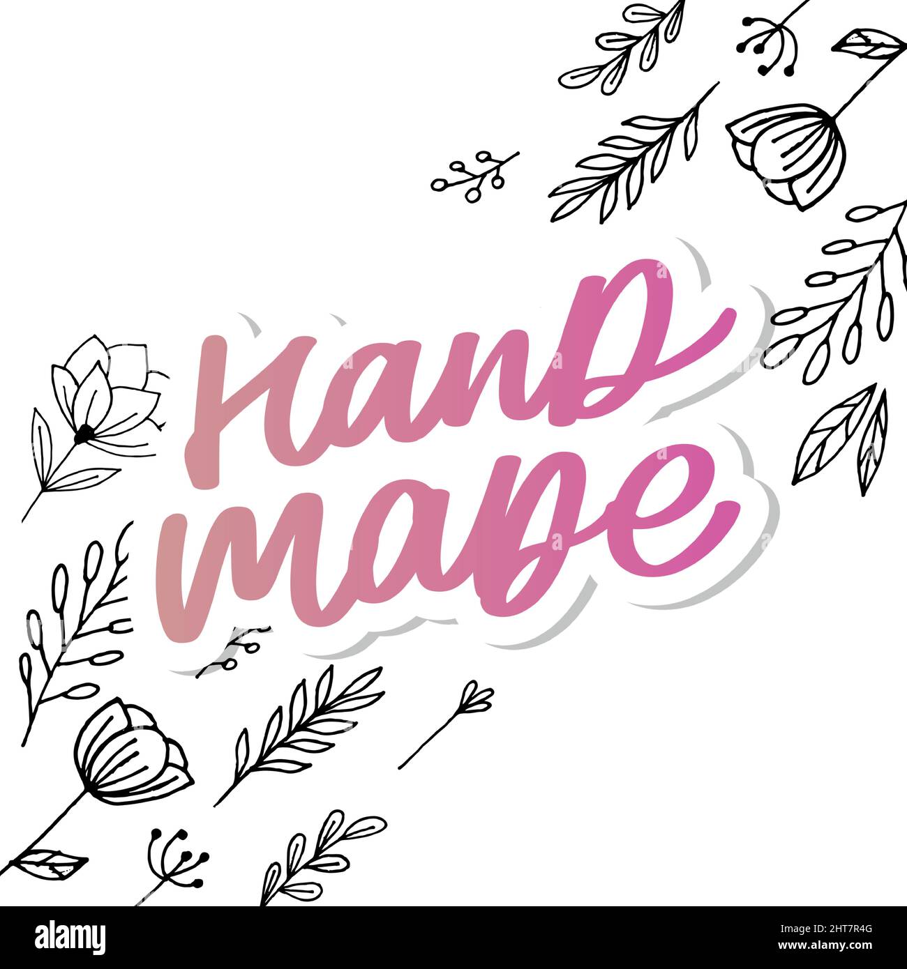 Label or logo with lettering hand made. Vector flat illustrations ...