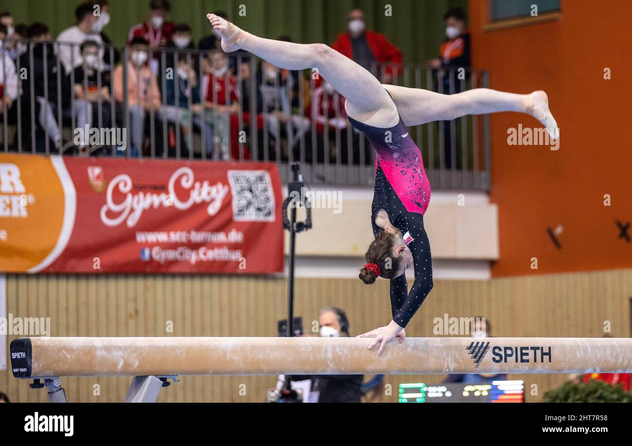 Cottbus, Germany. 27th Feb, 2022. Gymnastics: World Cup, women: Balance ...