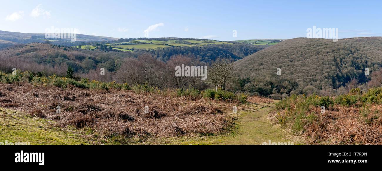Exmoor landscape near Dunkery Beacon, Somerset, England Stock Photo - Alamy
