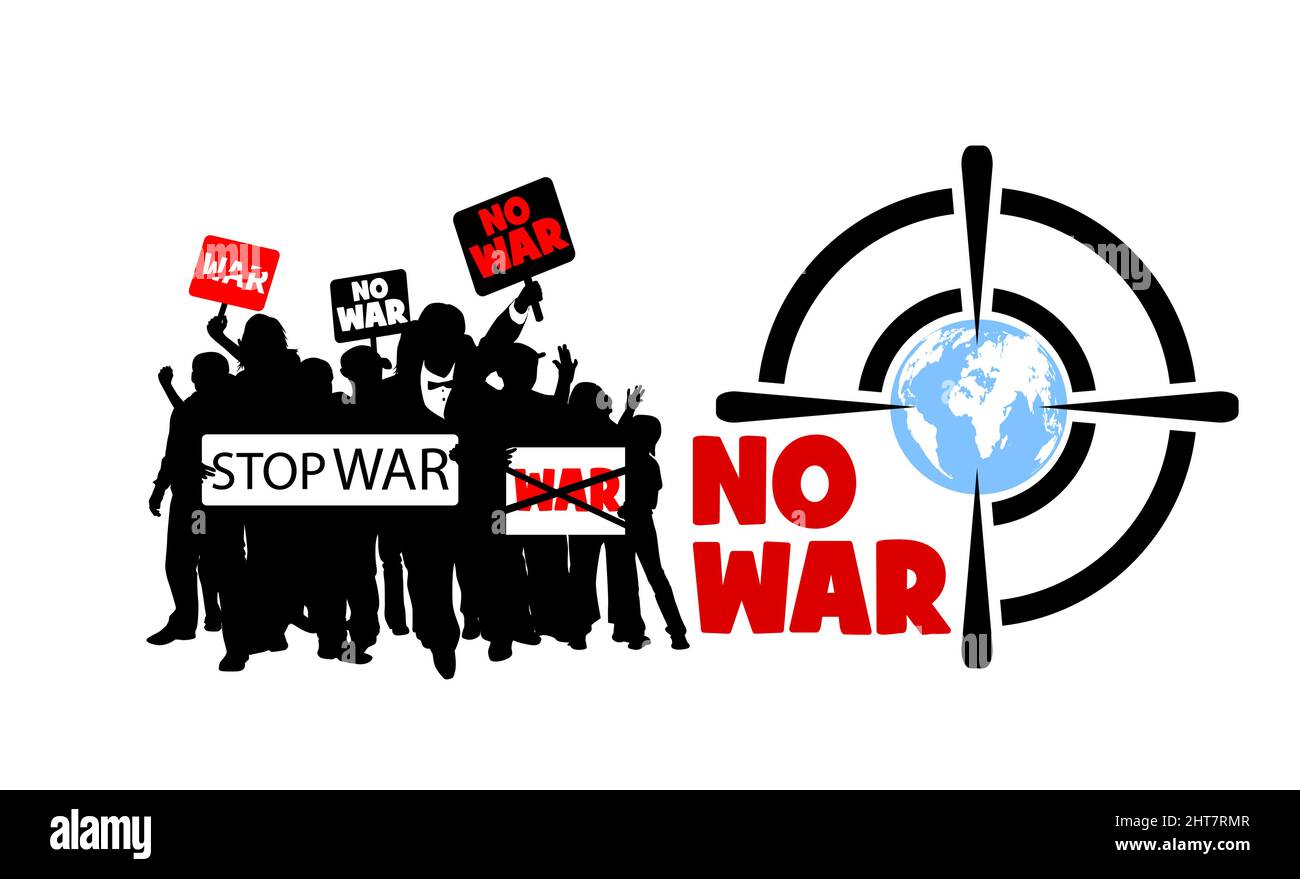 No war. Silhouettes of people. Vector illustration Stock Vector Image ...