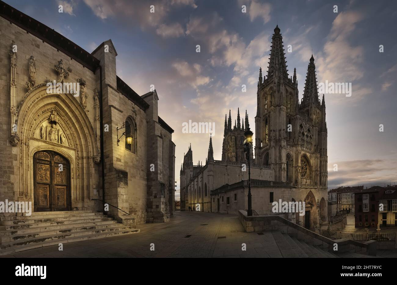 Landscape of a majestic gothic cathedral in Spain Stock Photo - Alamy
