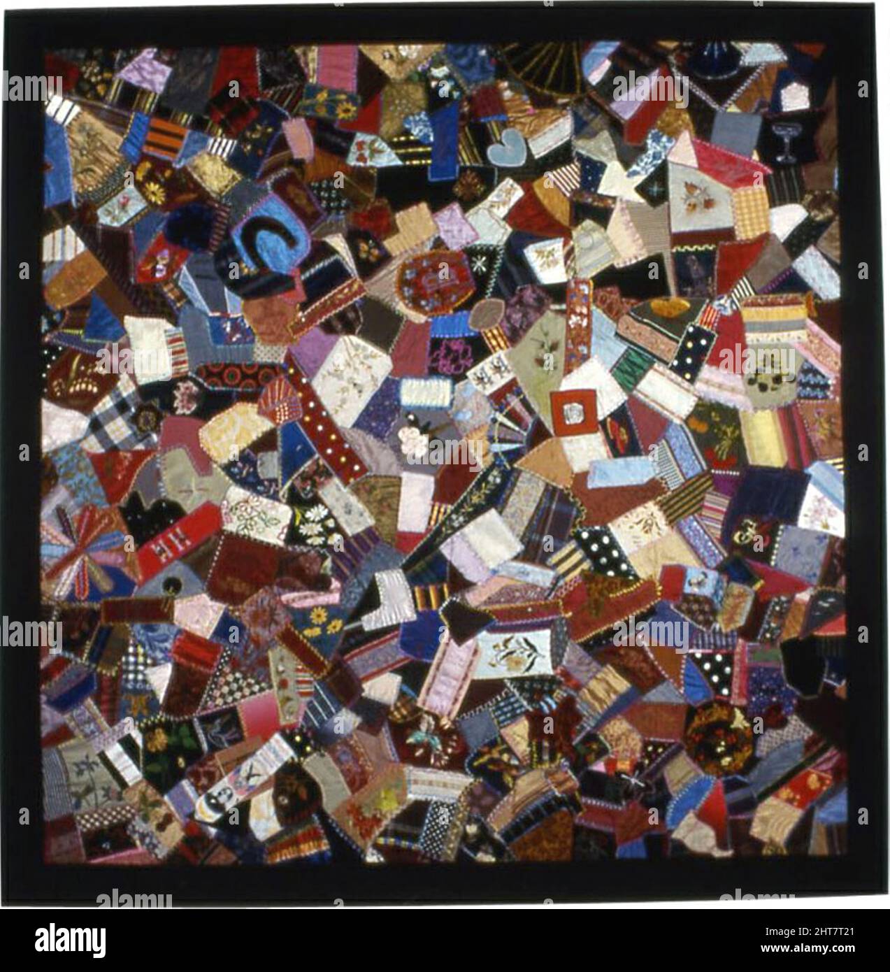 Bedcover (Altered or Unfinished Crazy Quilt), United States, 1883 Stock ...