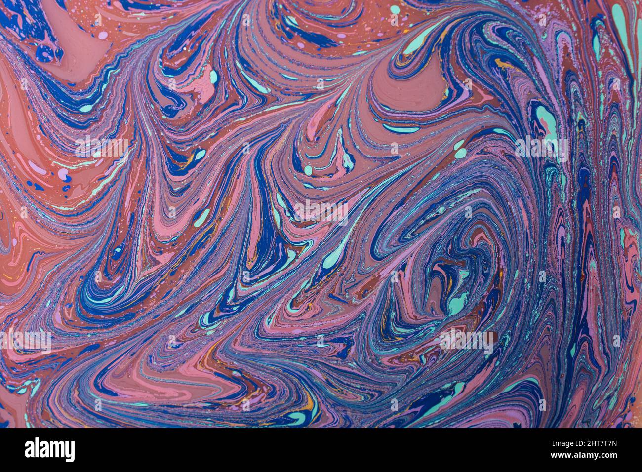 Oily background of marbling in pink and blue shades mix Stock Photo - Alamy