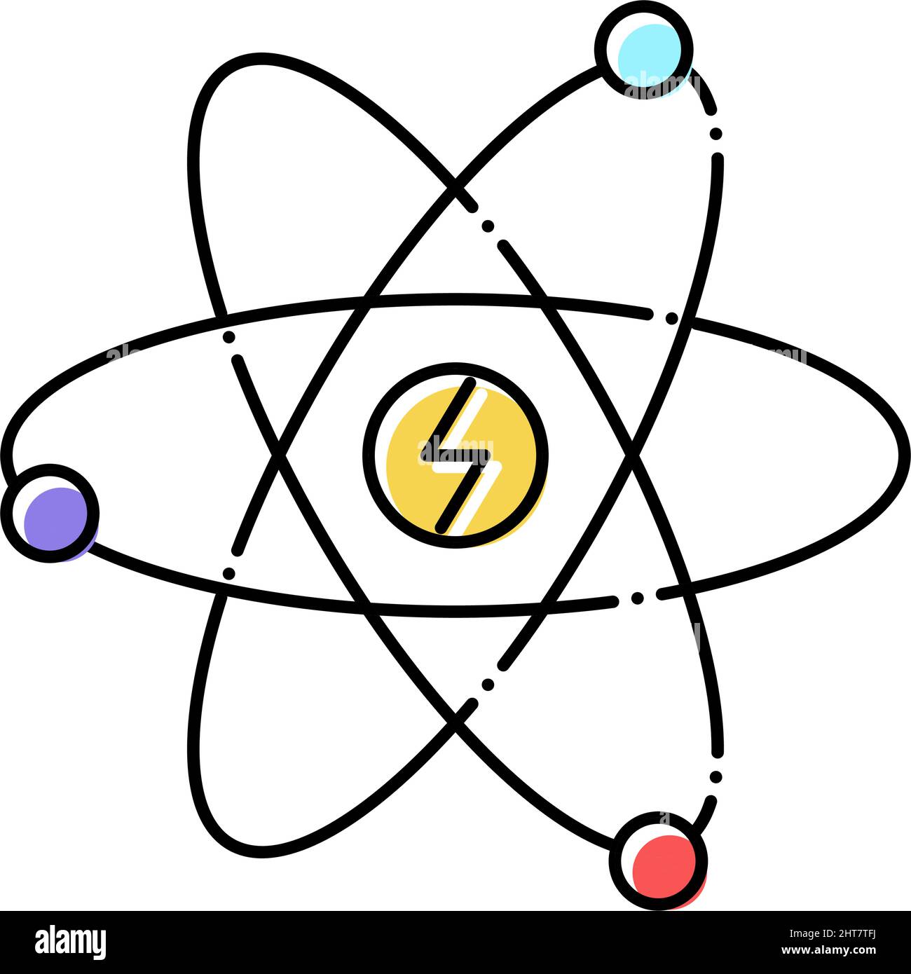 atom nuclear energy color icon vector illustration Stock Vector Image ...