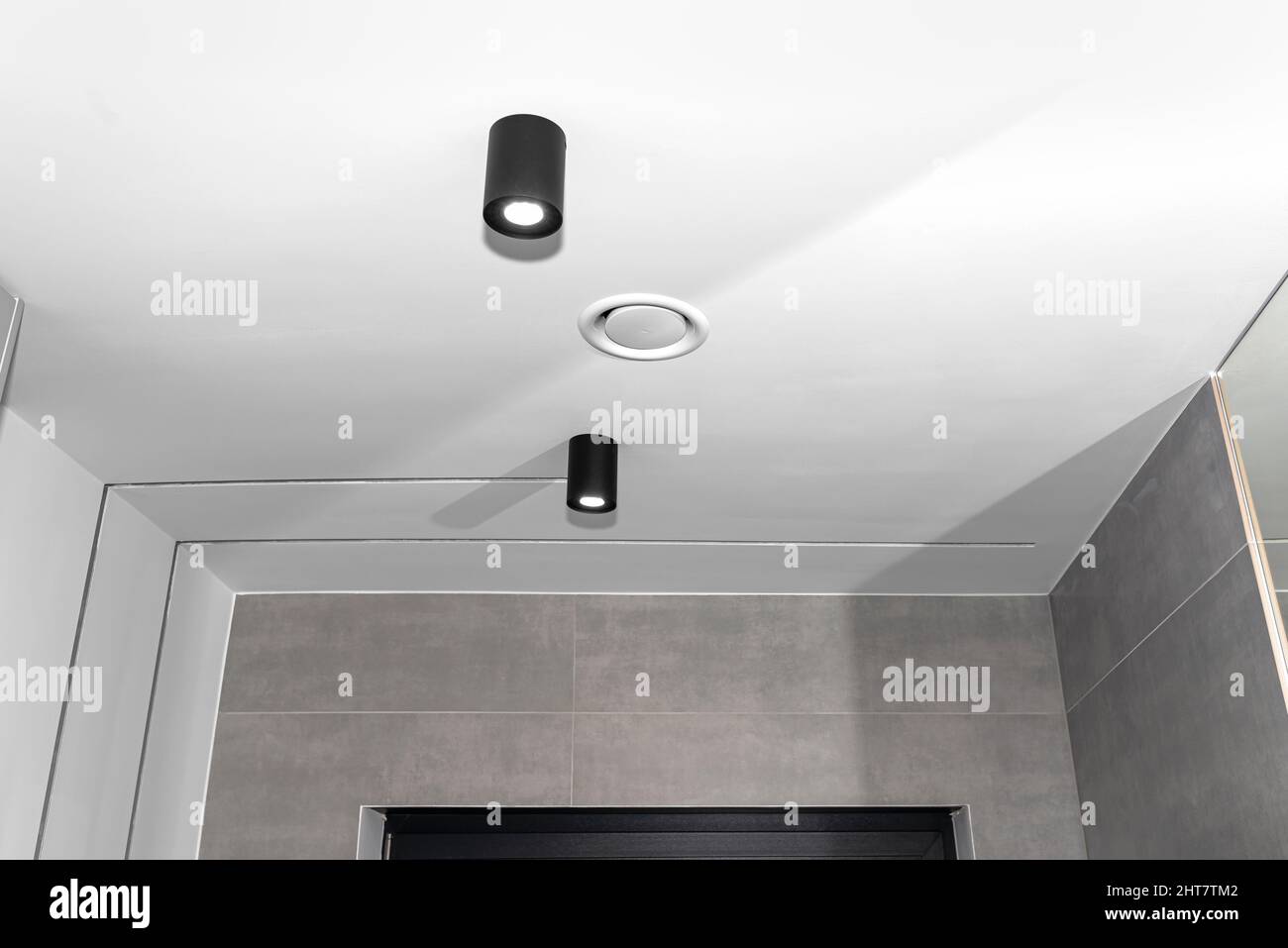 Domestic mechanical ventilation with heat recovery, a visible exhaust ...