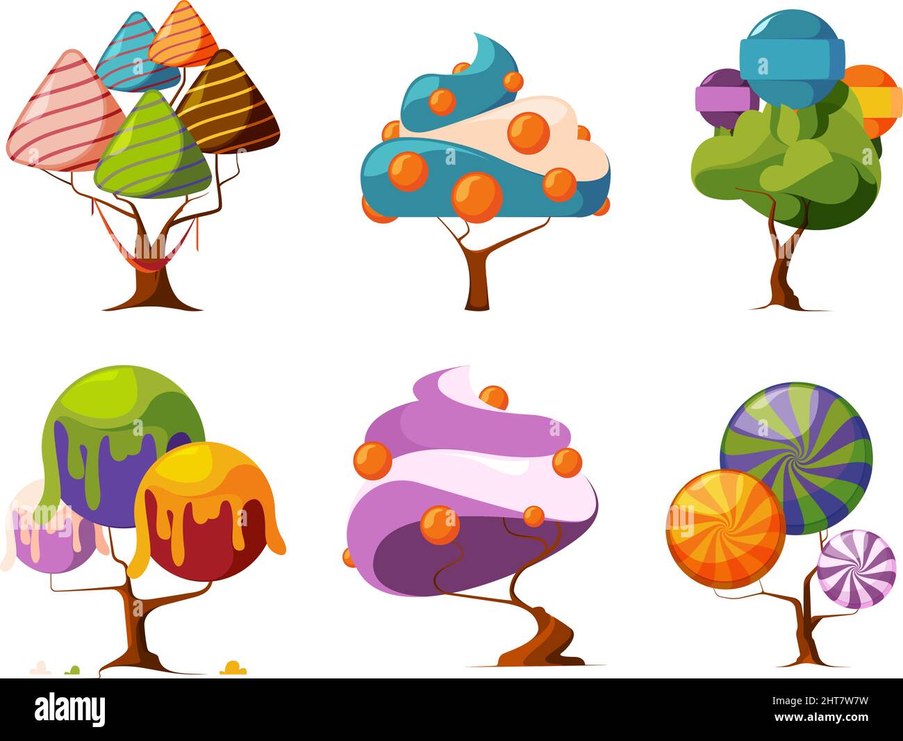 Fantasy sweets. Sugar candies in futuristic dreams lollipops delicious ...