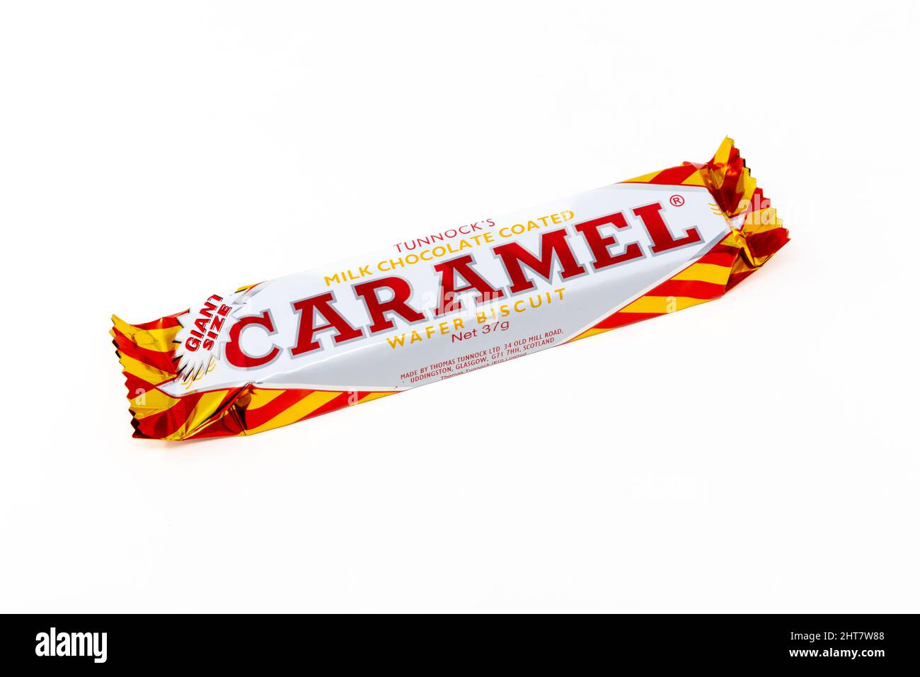 Tunnocks milk chocolate coated caramel wafer biscuit Cut Out Stock ...