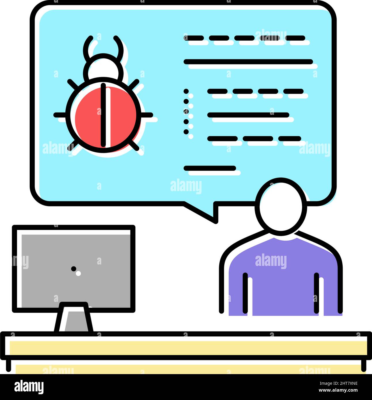 sysadmin information about virus color icon vector illustration Stock ...