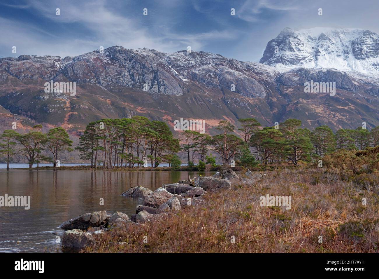 SLIOCH MOUNTAIN LOCH MAREE KINLOCHEWE SCOTLAND AN ISLAND OF CALEDONIAN ...