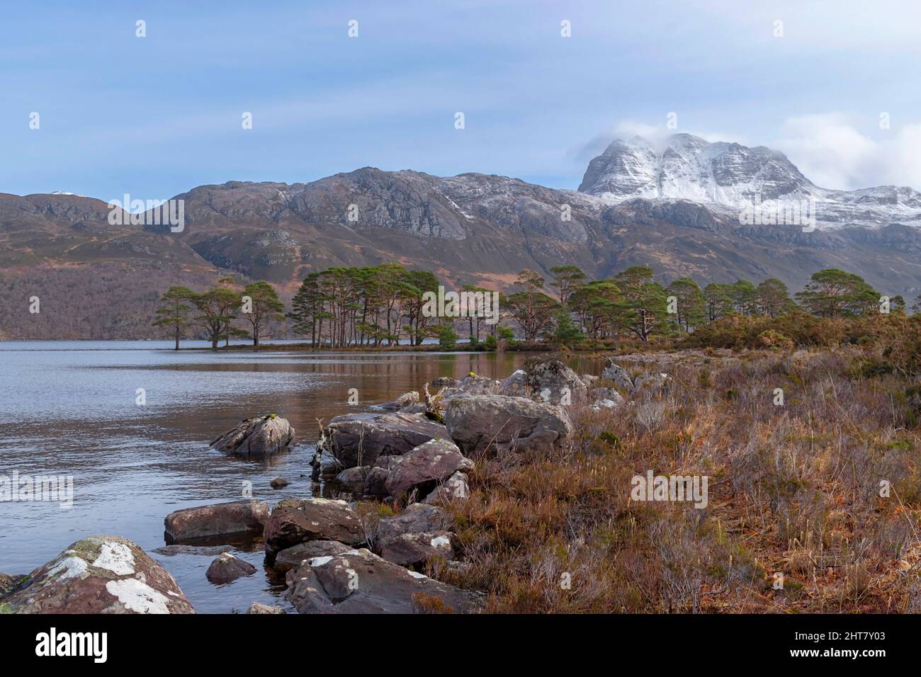 SLIOCH MOUNTAIN LOCH MAREE KINLOCHEWE SCOTLAND AN ISLAND OF CALEDONIAN ...
