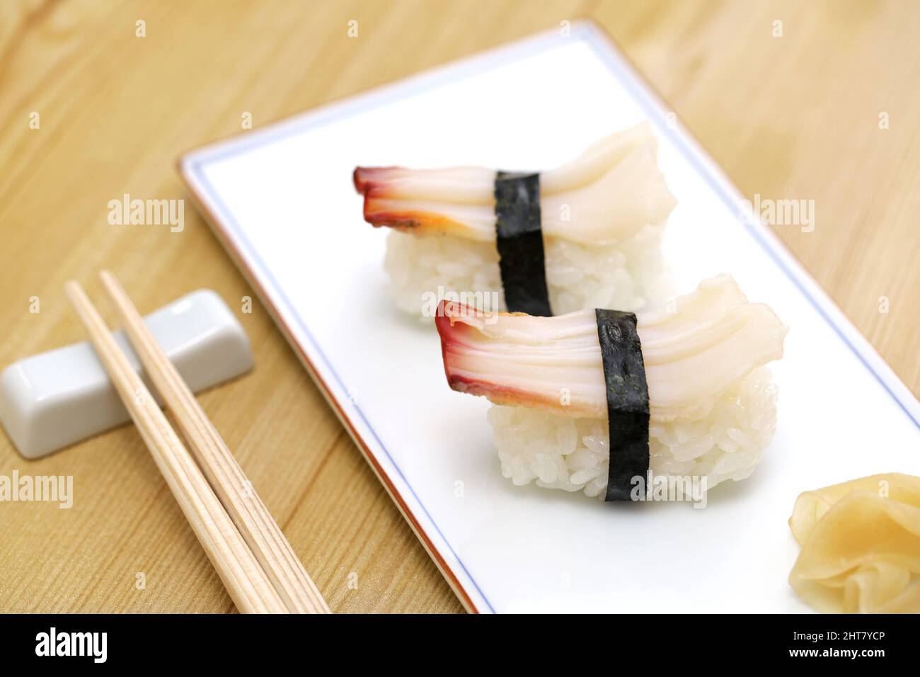 Mirugai(Japanese horse clam) nigiri sushi, Japanese cuisine Stock Photo ...