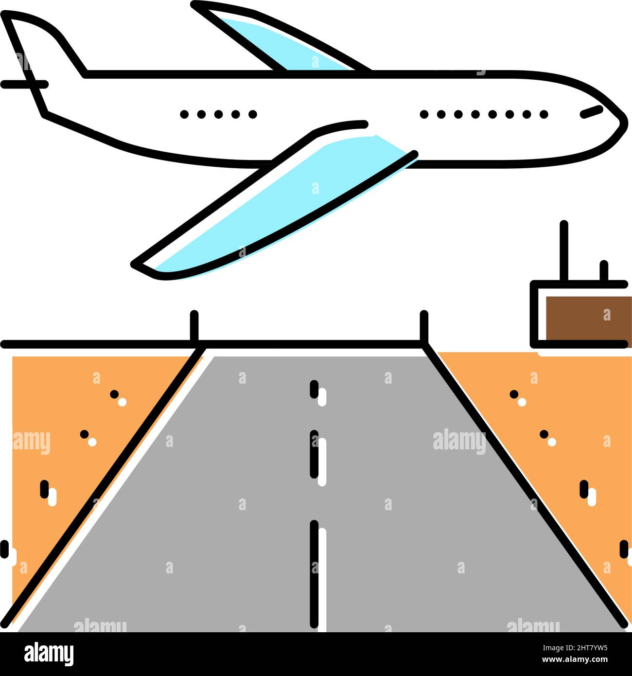 airport runway concrete color icon vector illustration Stock Vector ...