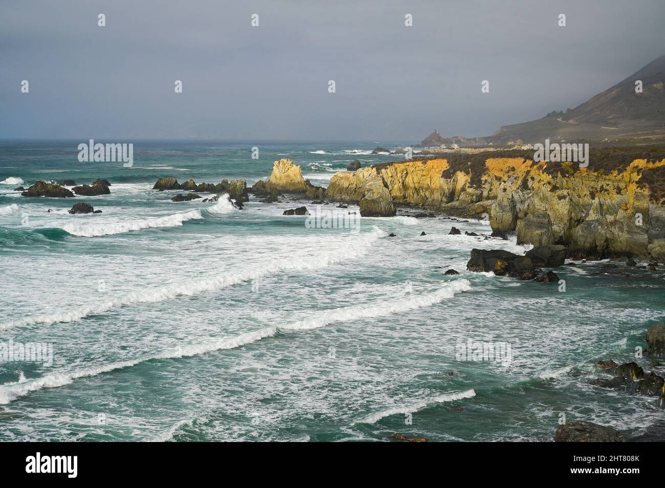 Rugged Coastline of Pacific Valley Bluff in Big Sur California Stock ...