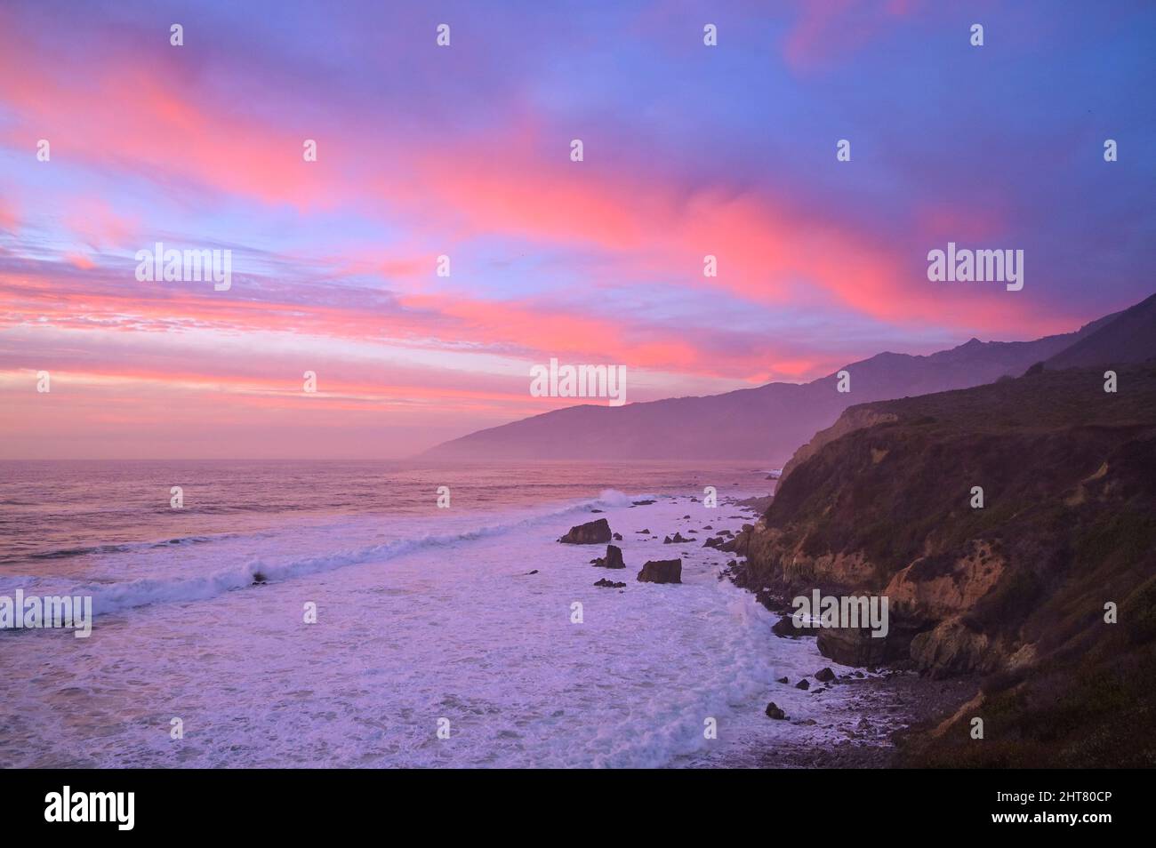 Sunset at Pacific Valley Bluff in Big Sur California Stock Photo - Alamy