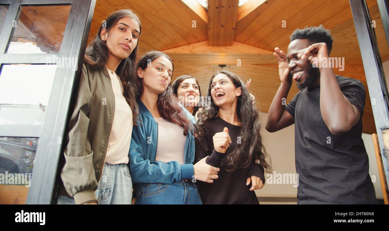 A group of Indian friends having fun inside a cafe Stock Photo - Alamy