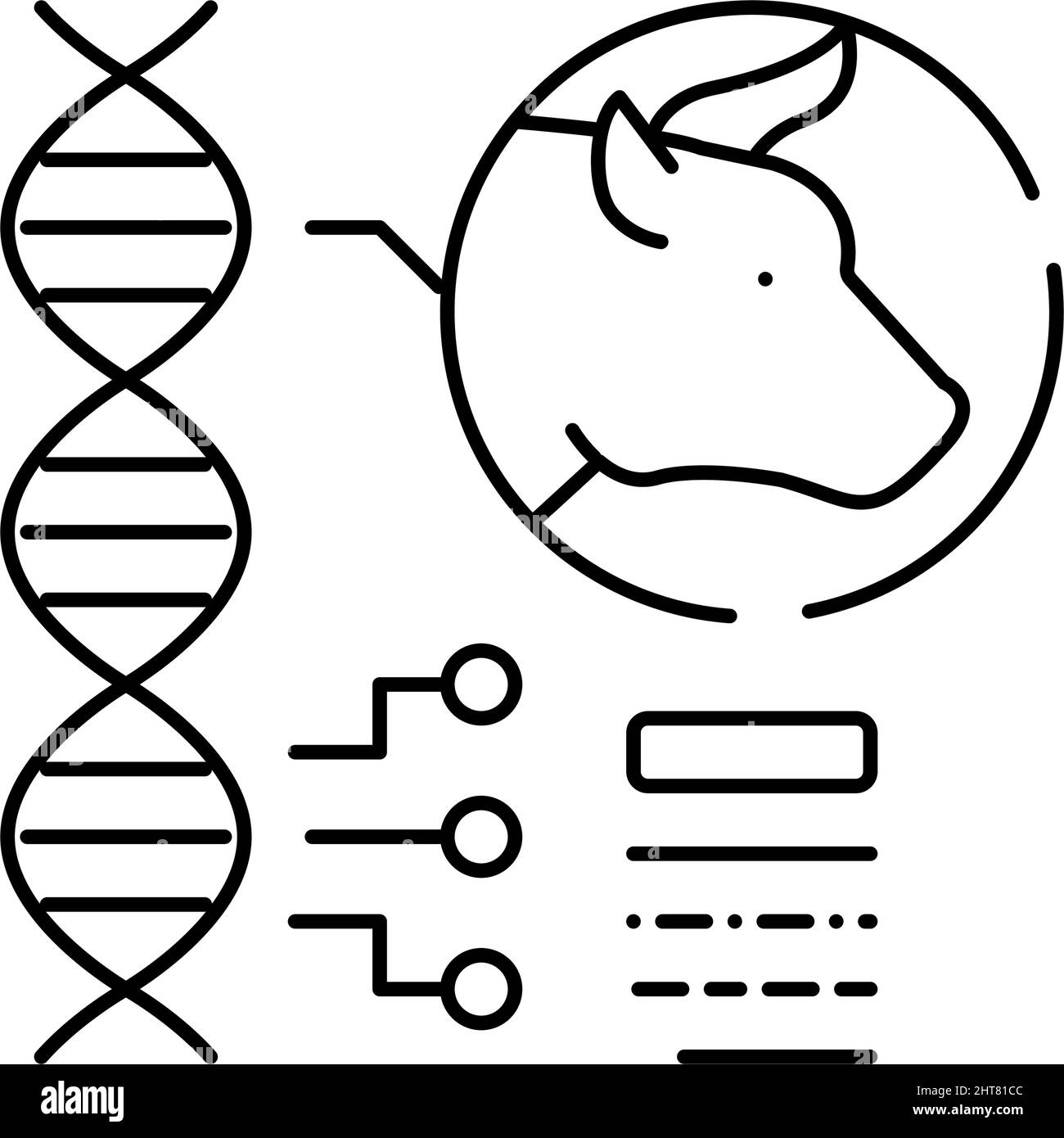 animal genetic line icon vector illustration flat Stock Vector Image ...