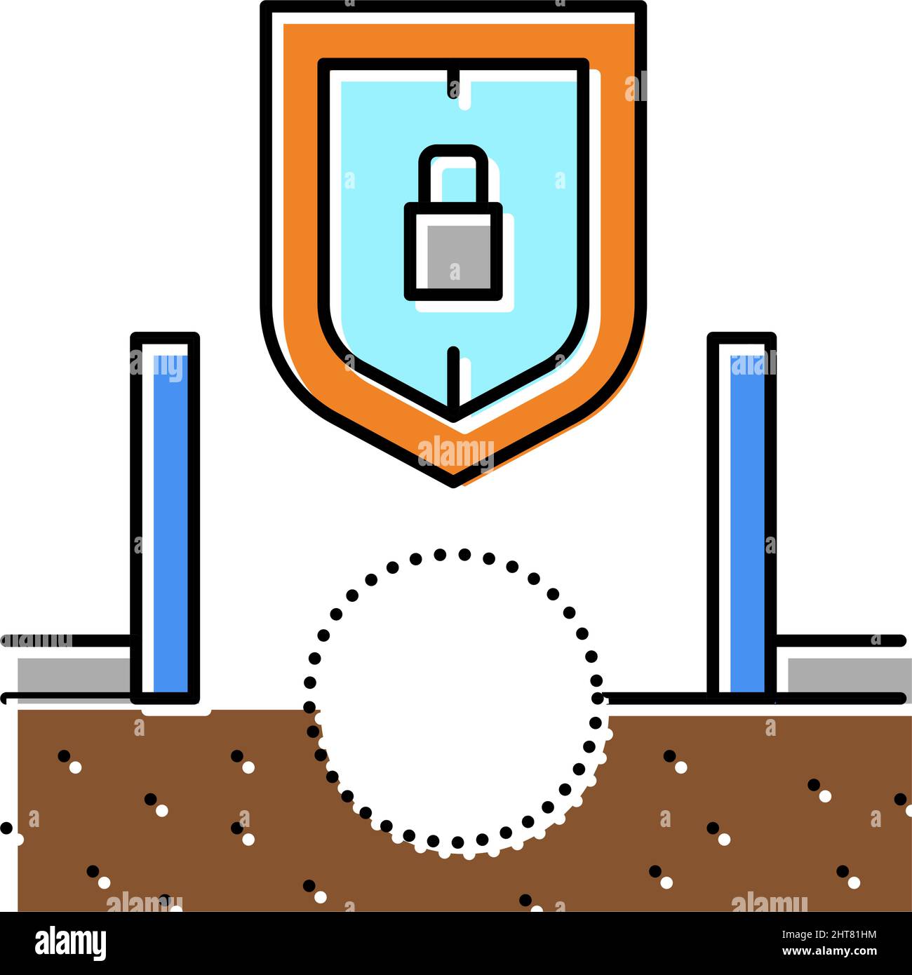 anti-corrosion work pipeline construction color icon vector ...