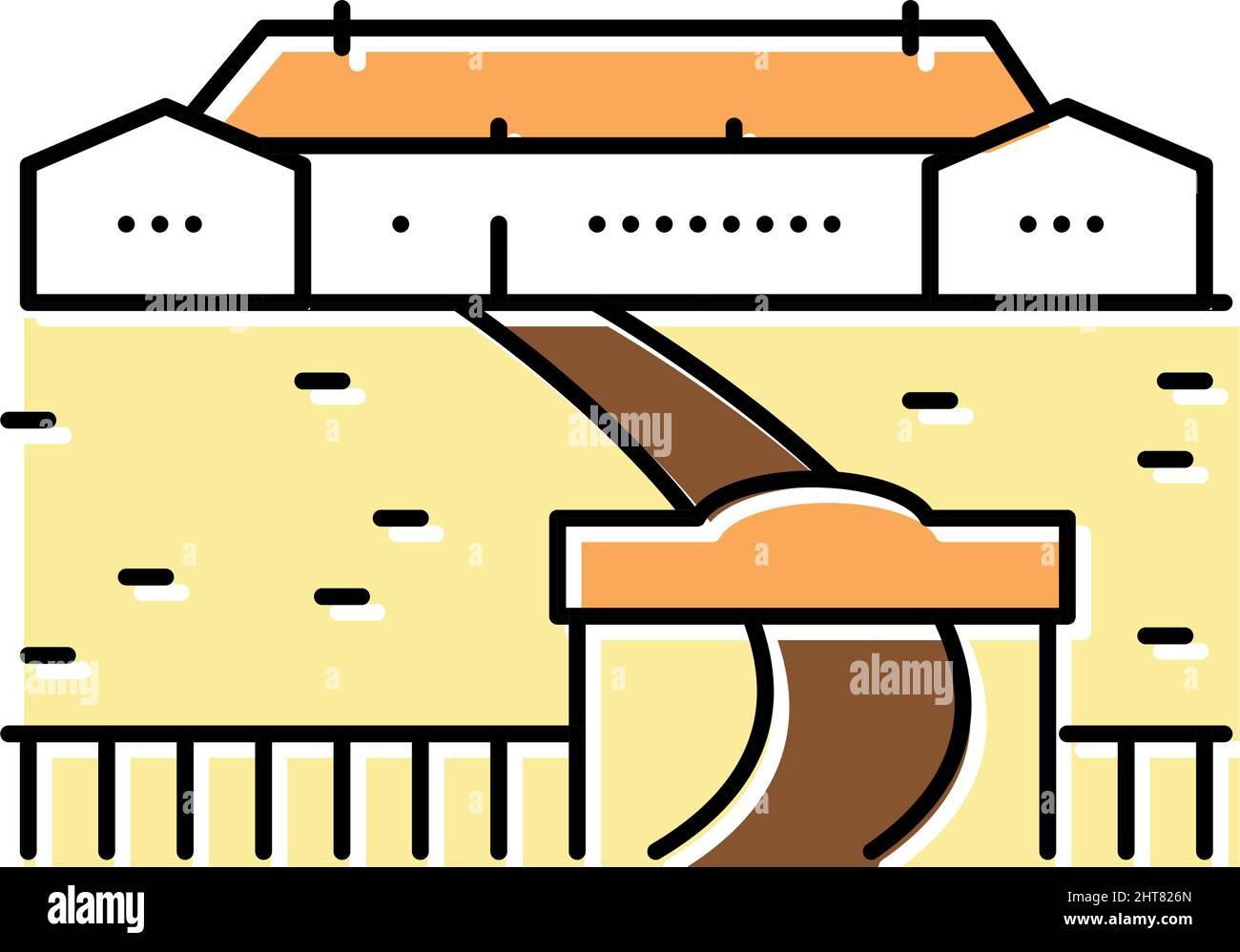 ranch style house color icon vector illustration Stock Vector Image ...