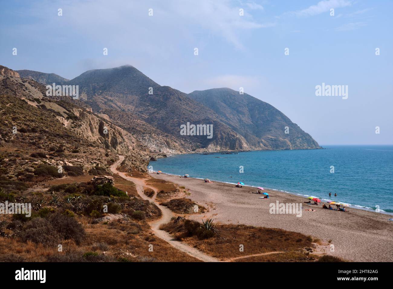Almeria beach, a coastal and desert landscape Stock Photo - Alamy