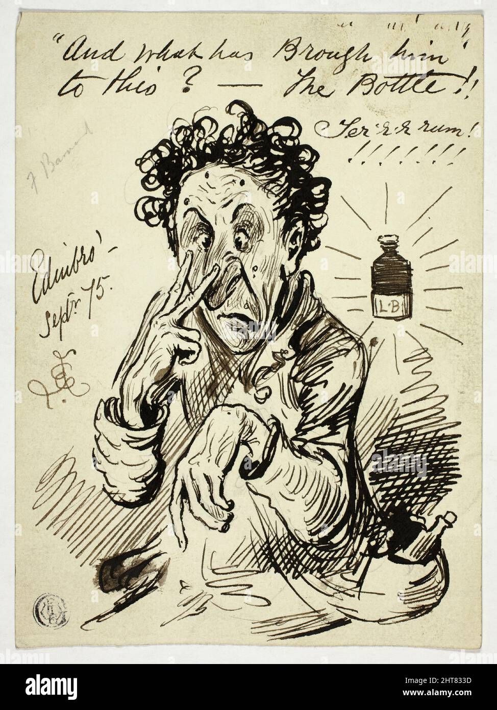 And What has Brought [sic] Him to This?-The Bottle!!, 1875 Stock Photo ...