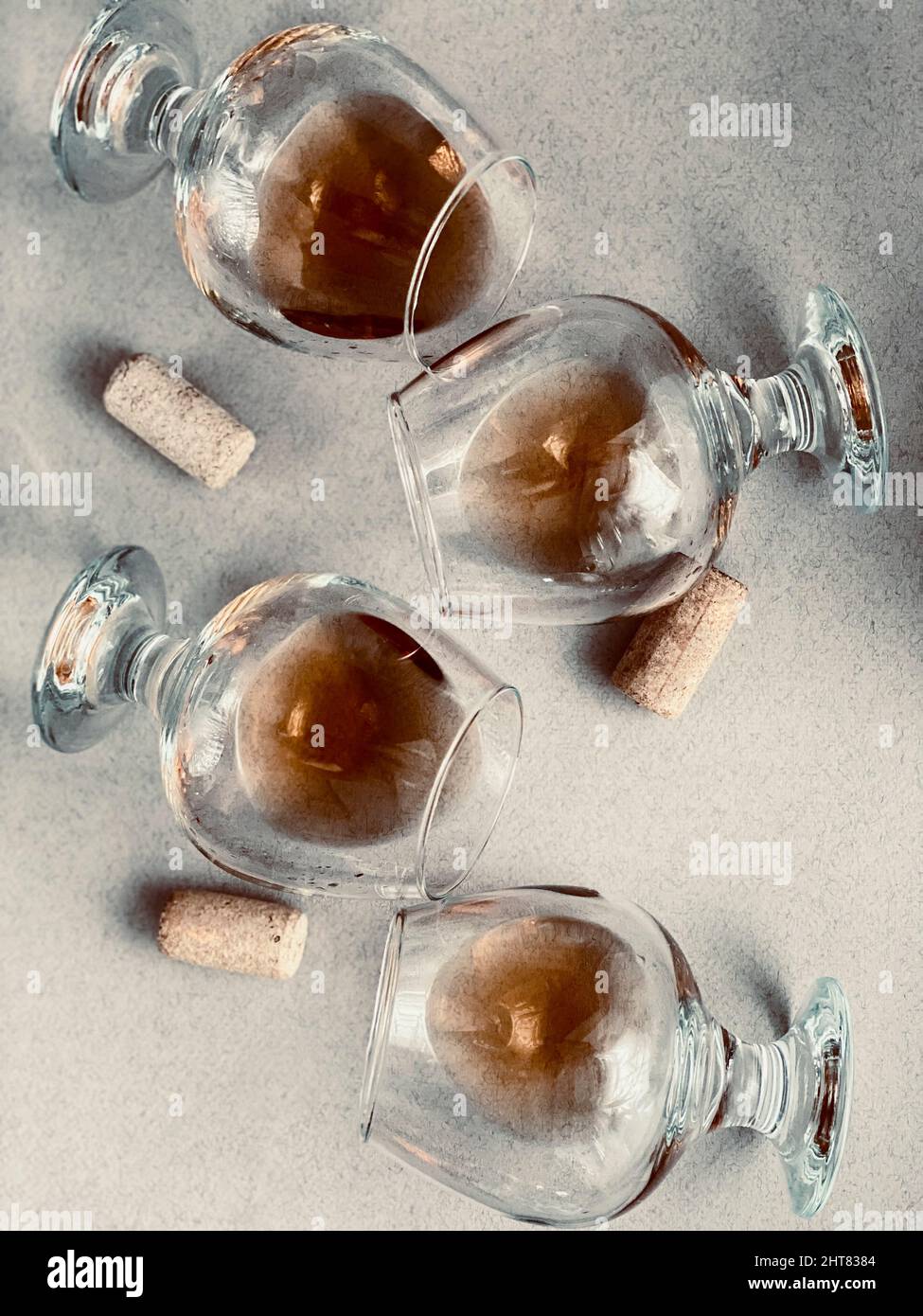 several glasses of alcohol lie on the background Stock Photo - Alamy