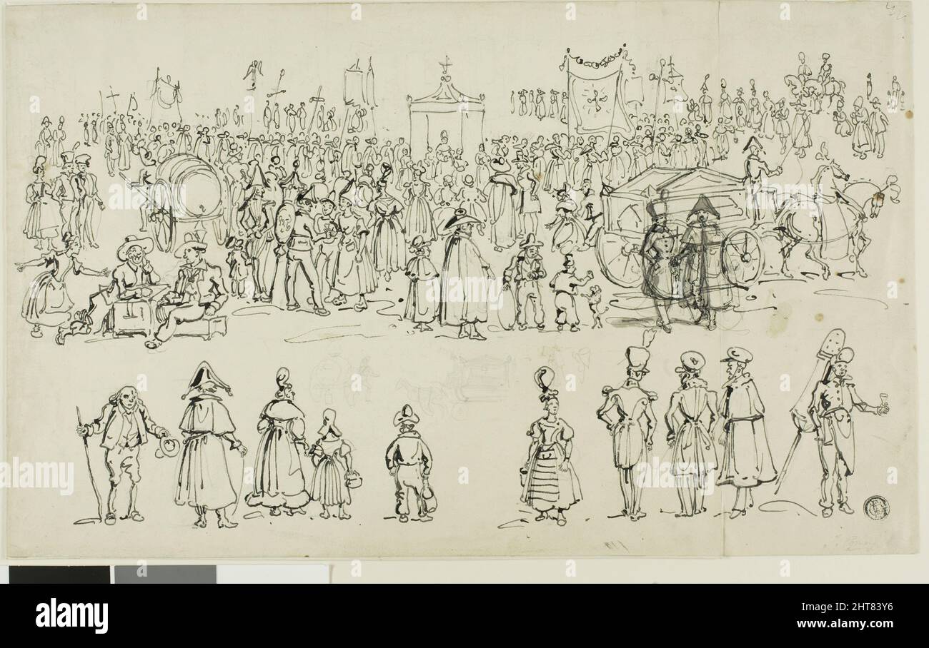 Religious Festival in Northern France, possibly Normandy, c. 1820 Stock ...