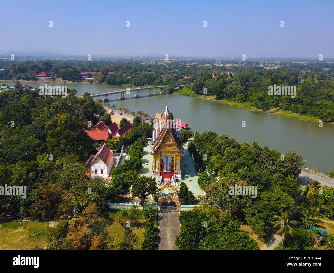 Aerial view of Wat Yai Nakhon Chum in Ban Pong District, Thailand Stock Photo - Alamy