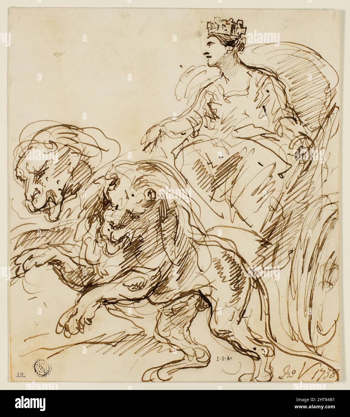 Cybele on Chariot Drawn by Lions, 1738 Stock Photo - Alamy