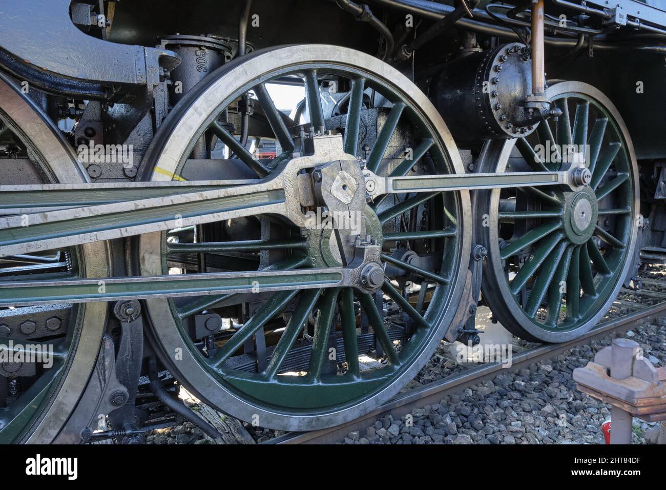 Closeup of a train on the railway Stock Photo - Alamy