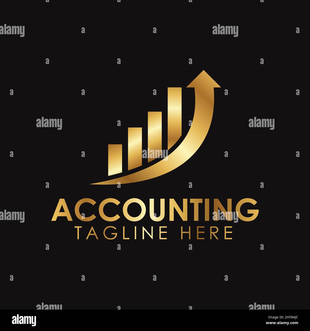 Golden metallic Accounting & financial logo design Stock Vector Image ...