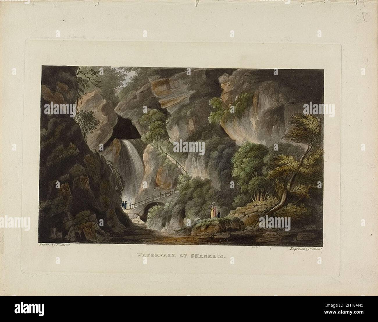 Waterfall at Shanklin, c. 1794 Stock Photo - Alamy